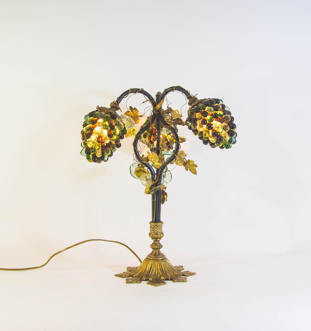 Midcentury Murano Grape Lamp | Hollywood Regency | Vintage 50's - Etsy