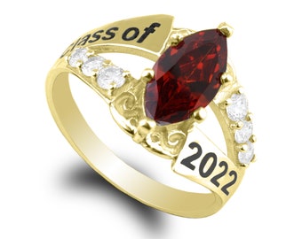 Garnet Class Ring - Etsy