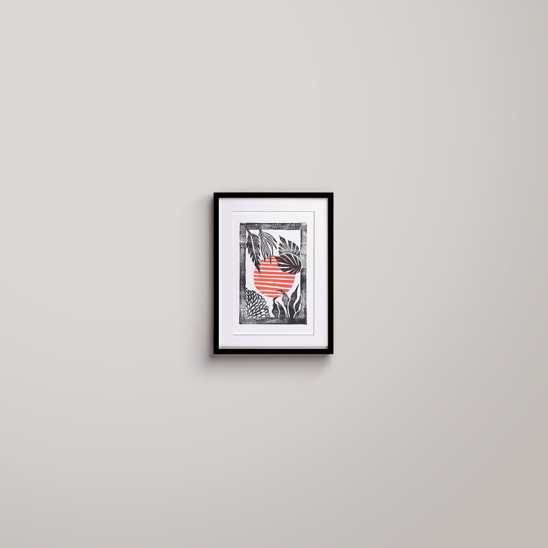 Foliage Linocut Print (5x7in) - Etsy