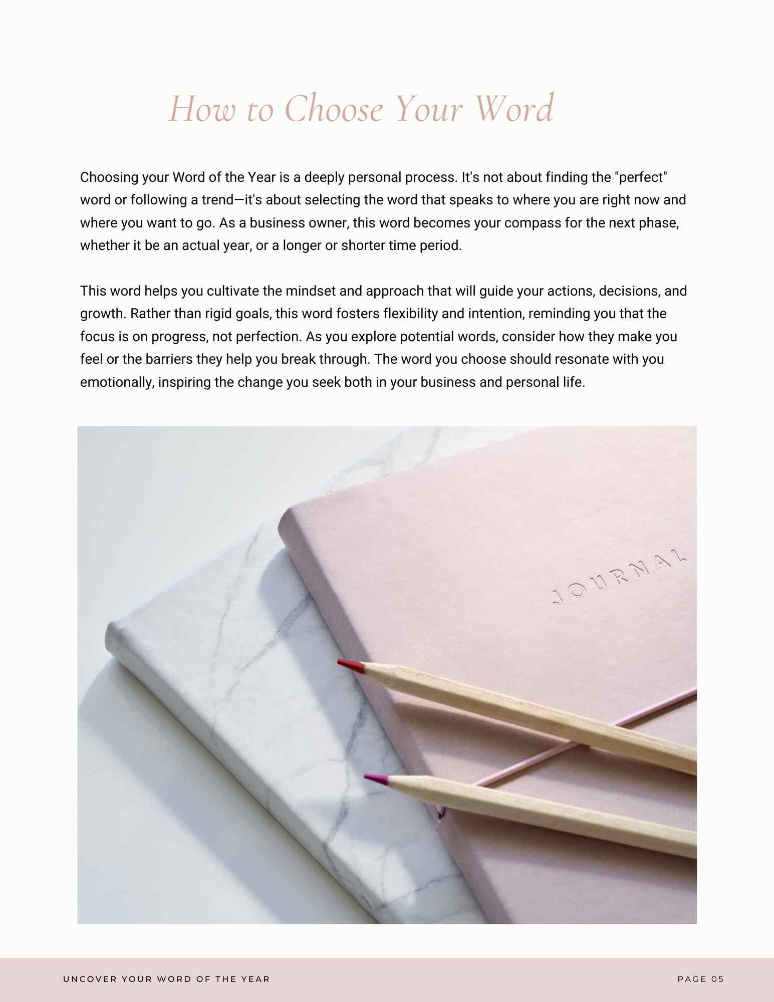 Word of the Year Guided Workbook for Small Business Owners: Grow, Scale ...