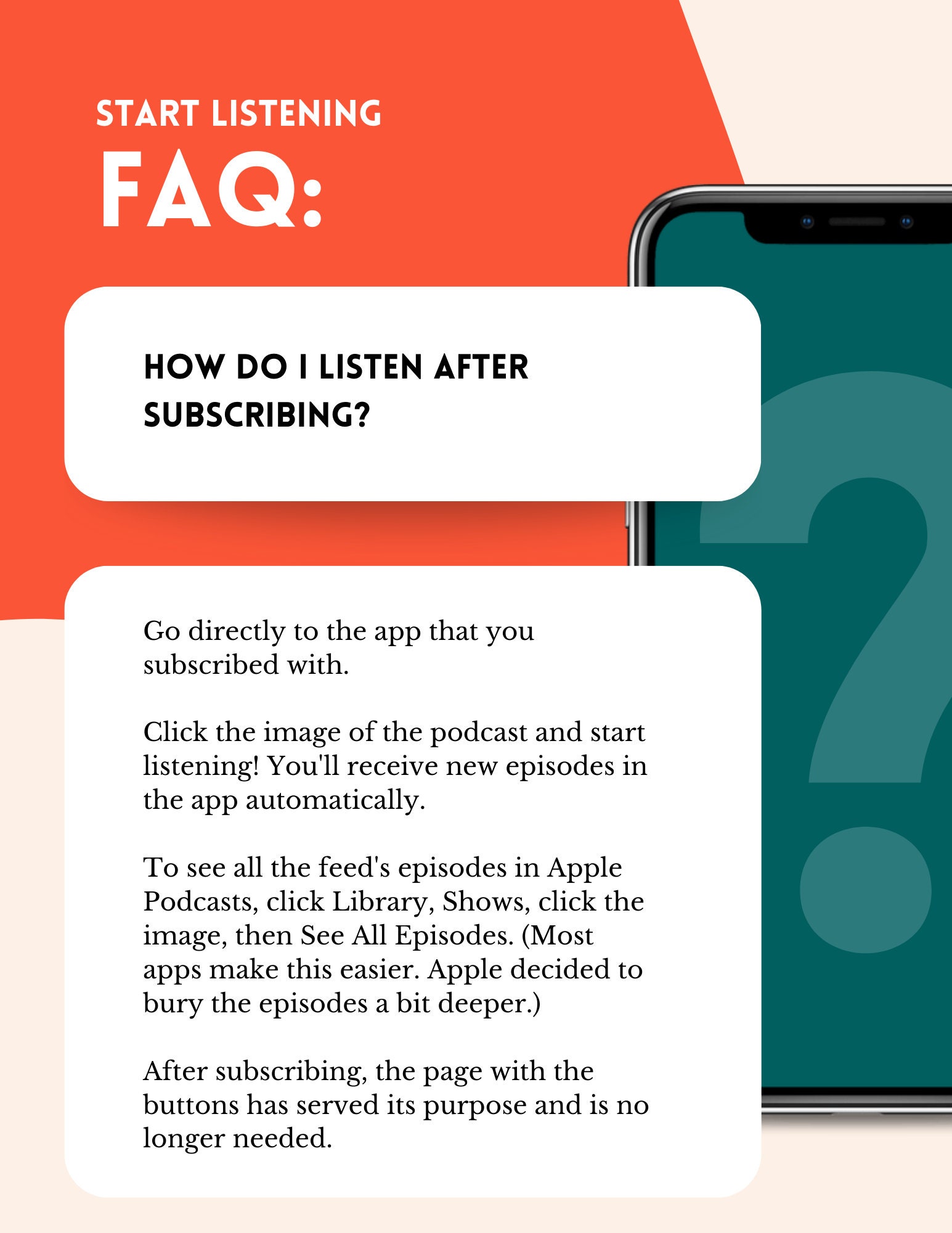 Private Podcast Listener FAQ Template for Hello Audio - Etsy