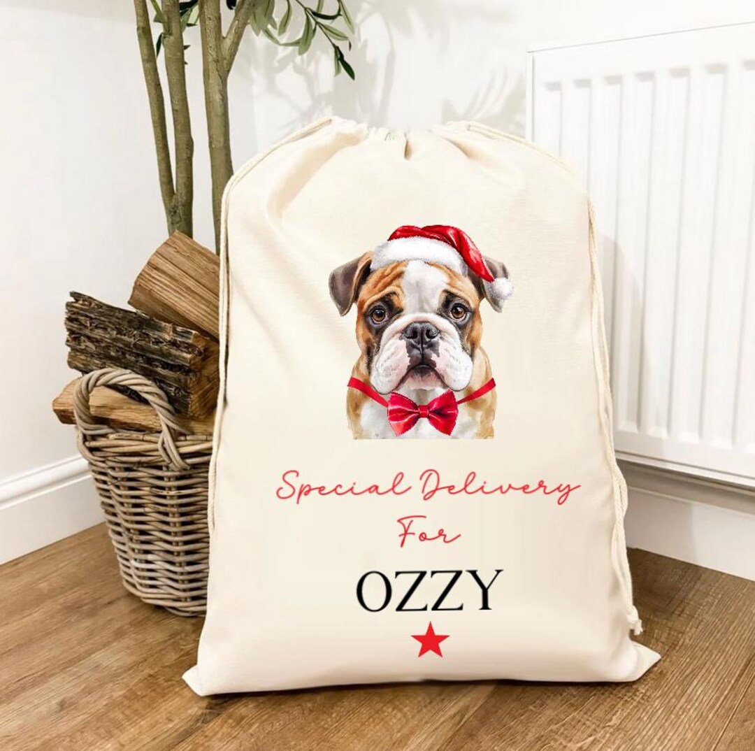 Personalised Pet Christmas Sack, Custom Santa Sack for Dogs, Christmas ...