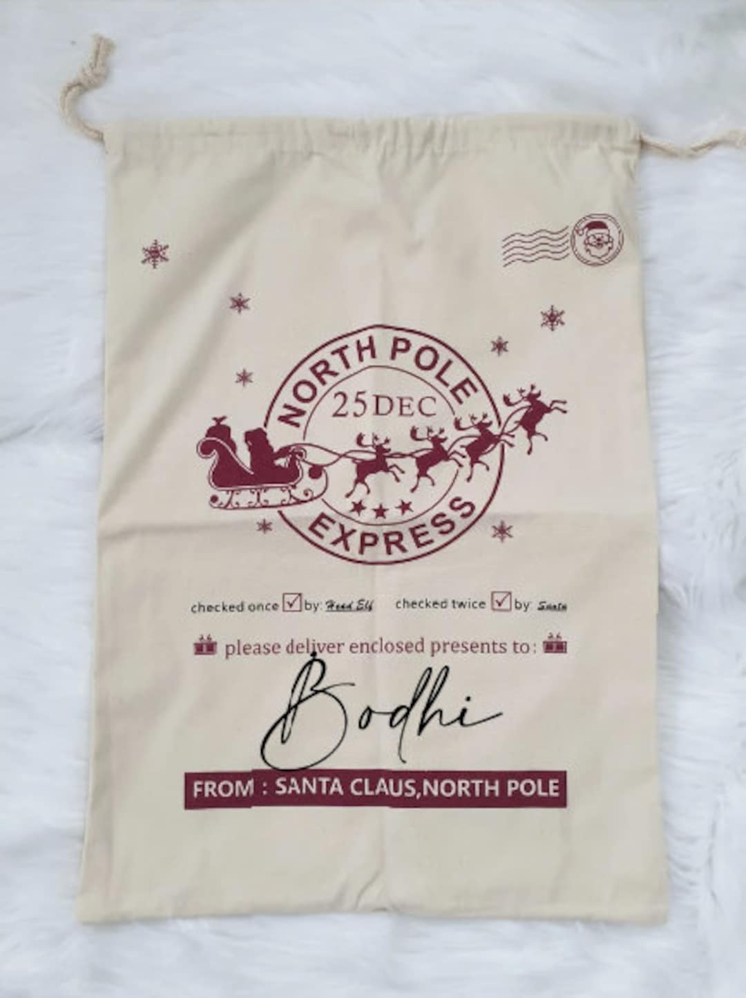 Large Santa Sack Christmas Sack Personalised Large Christmas - Etsy