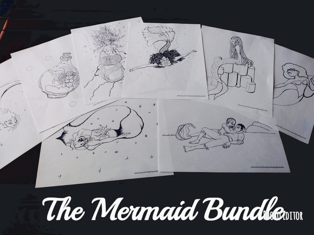 Instant Download Printable PDF Adult Coloring Pages Mermaid Fantasy ...