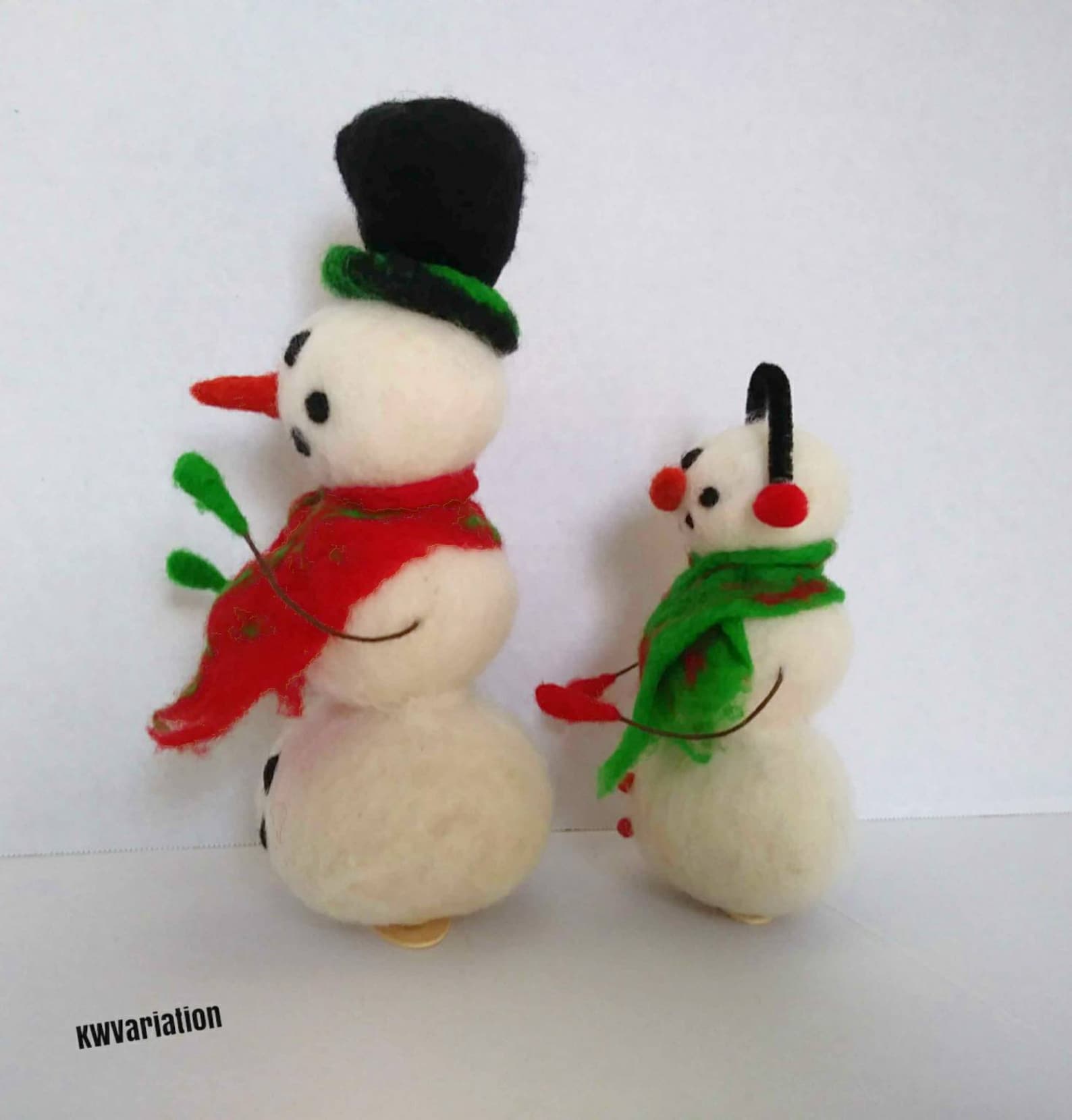 Snowmen, Needle Felted Snowmen, Decoration, Winter, White, Christmas ...