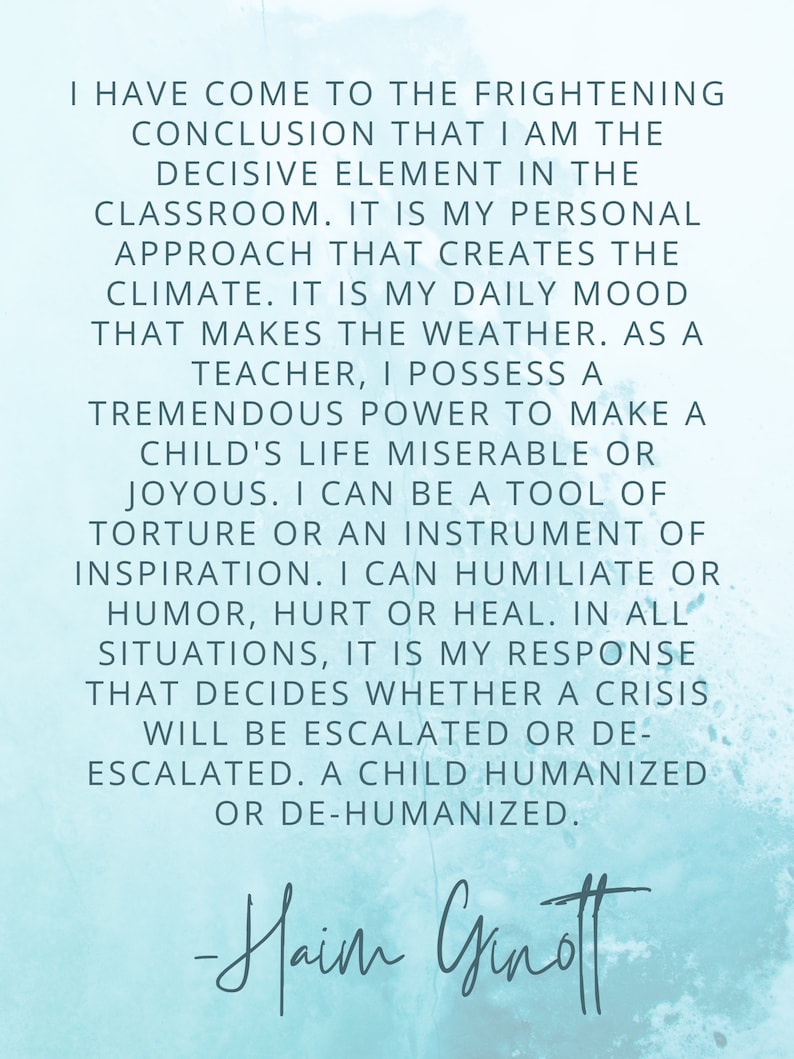 I Am the Decisive Element by Haim Ginott | Wall Art | Poster | School ...