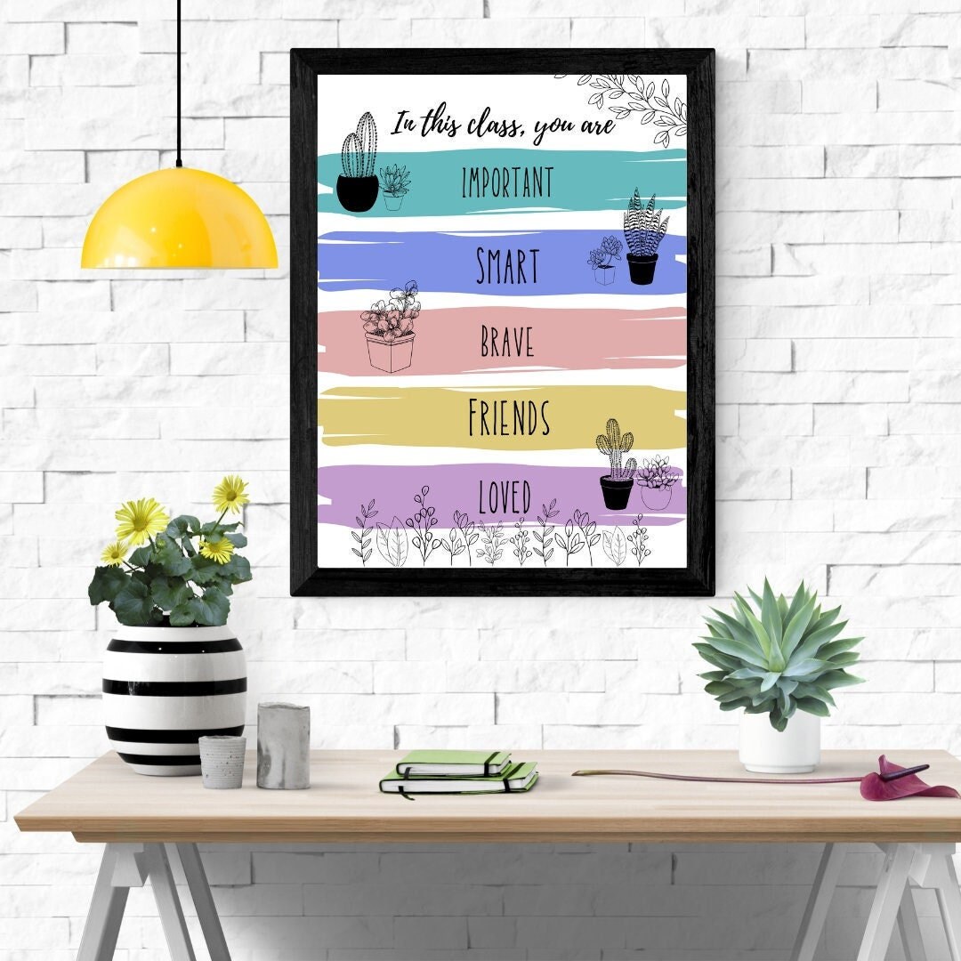 In This Class W/ Plants | School Poster | Wall Art | Rules of the ...