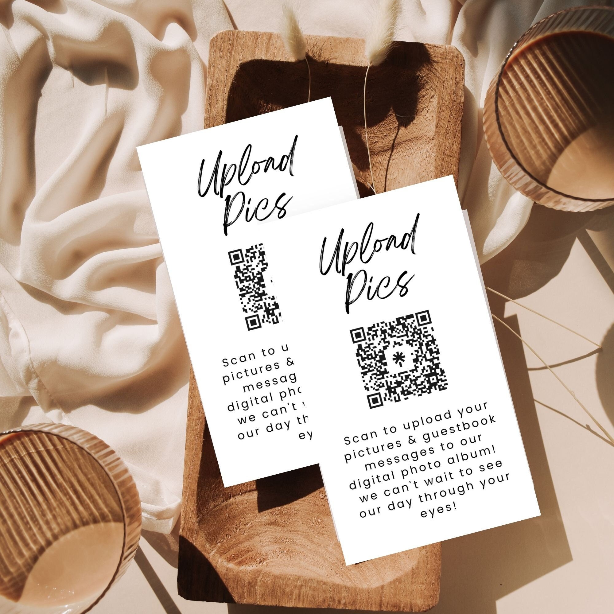 Upload Pics Wedding QR Code Card, Wedding Photo Card, QR Code Wedding ...