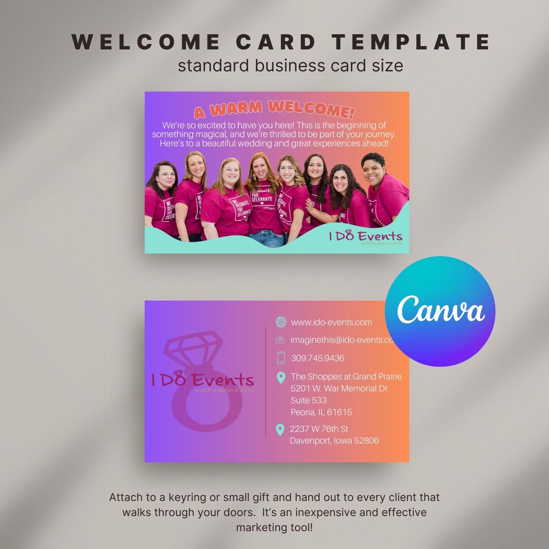 Welcome Card Canva Template | Team Photo Template | Business Card ...