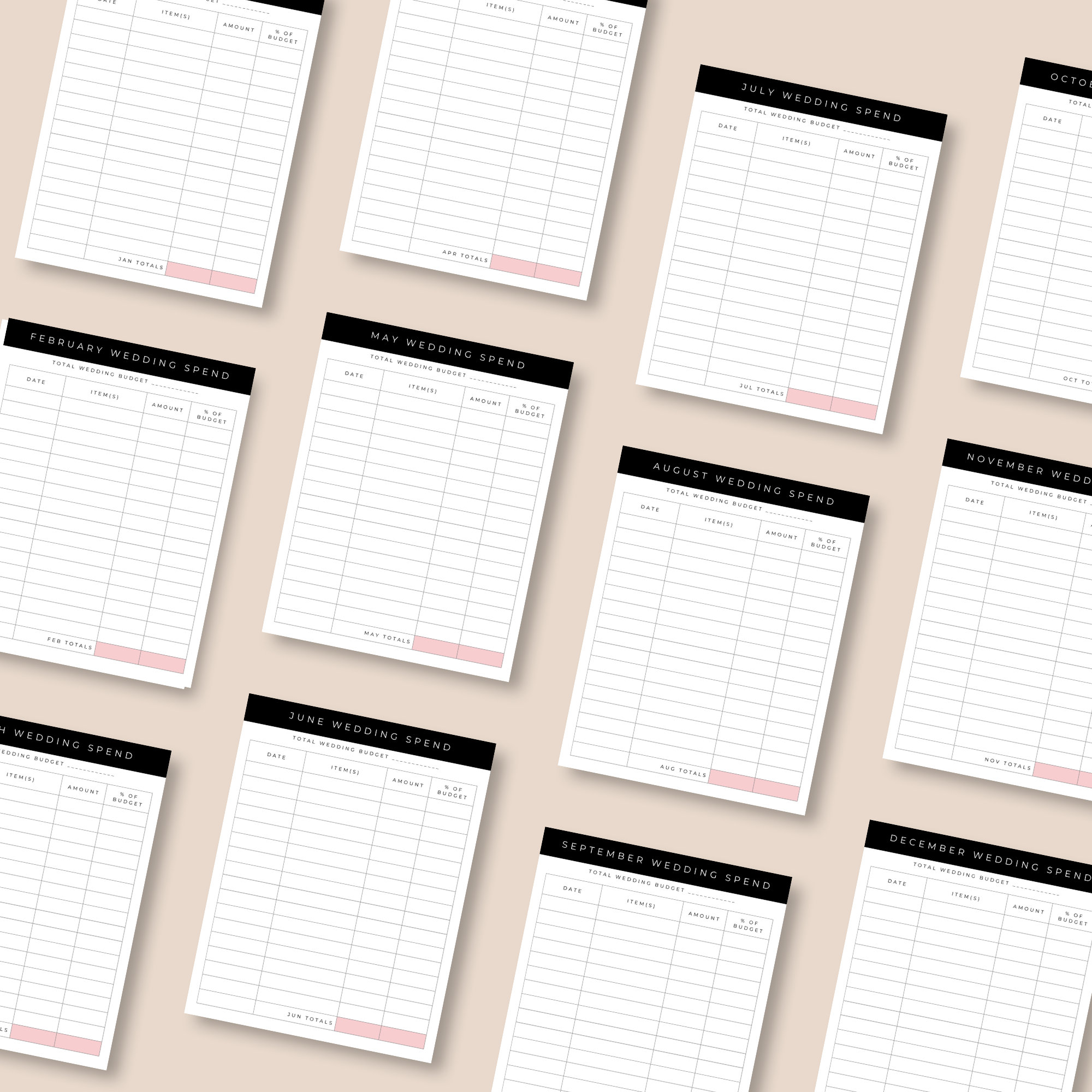 PRINTABLE Wedding Spend Tracker, Instant Download PDF, Track Your ...