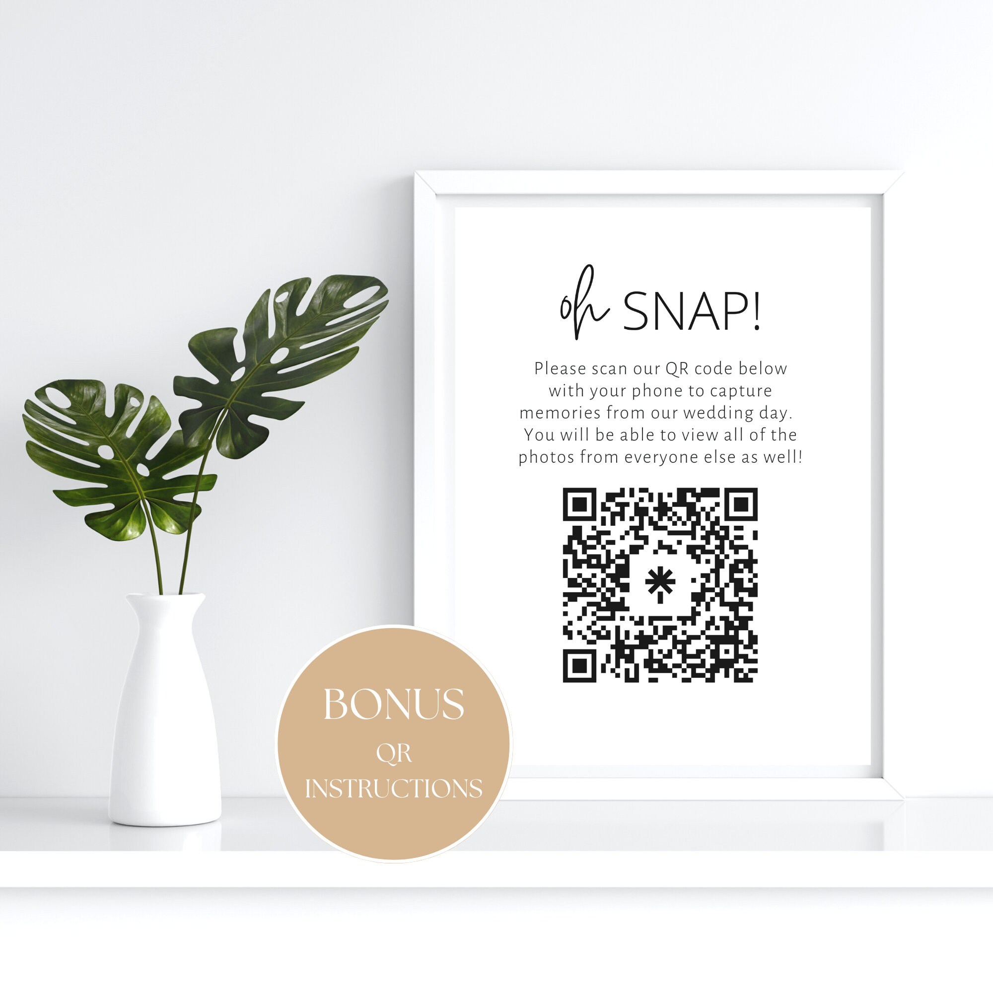 Oh Snap QR Code 8x10 Sign | Editable Oh Snap Wedding Sign | BONUS - QR ...