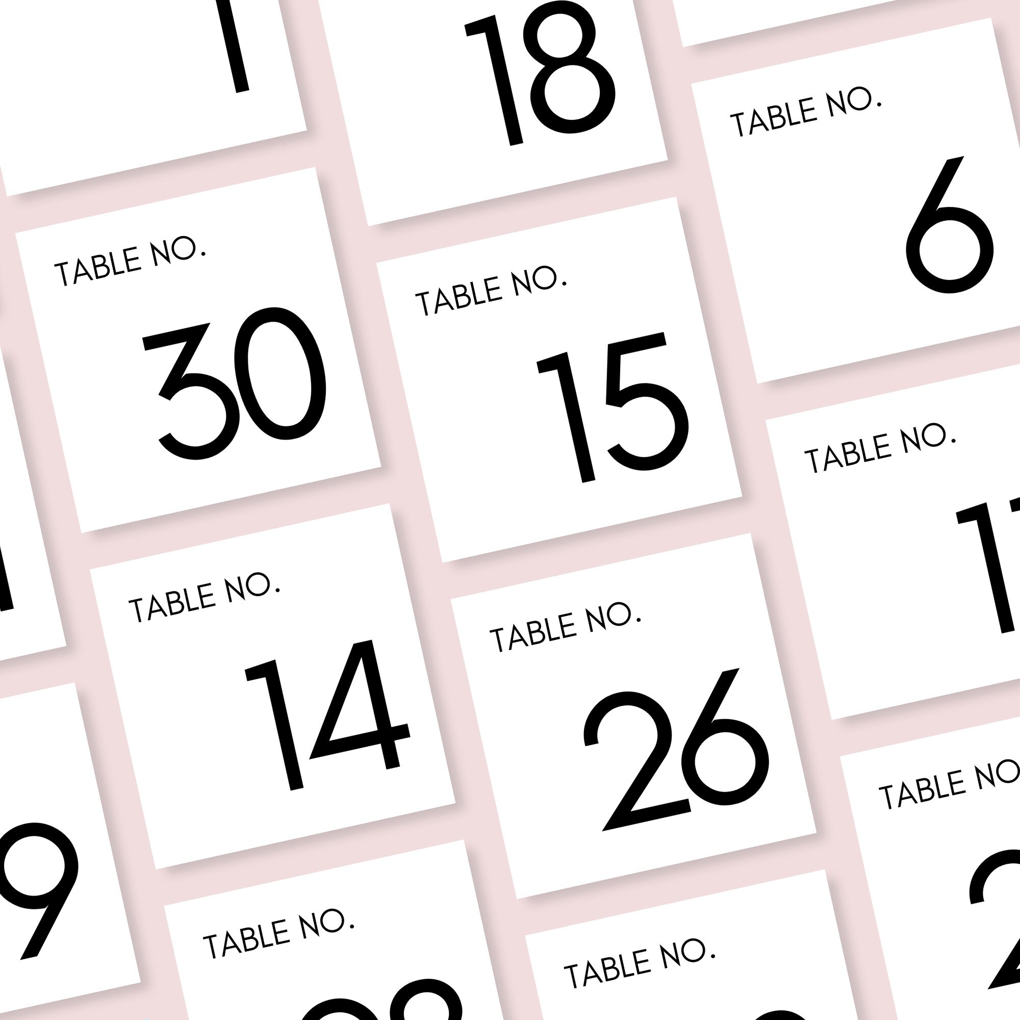 Simple & Sweet Table Numbers Template 5x5 Table Numbers Printable Black ...