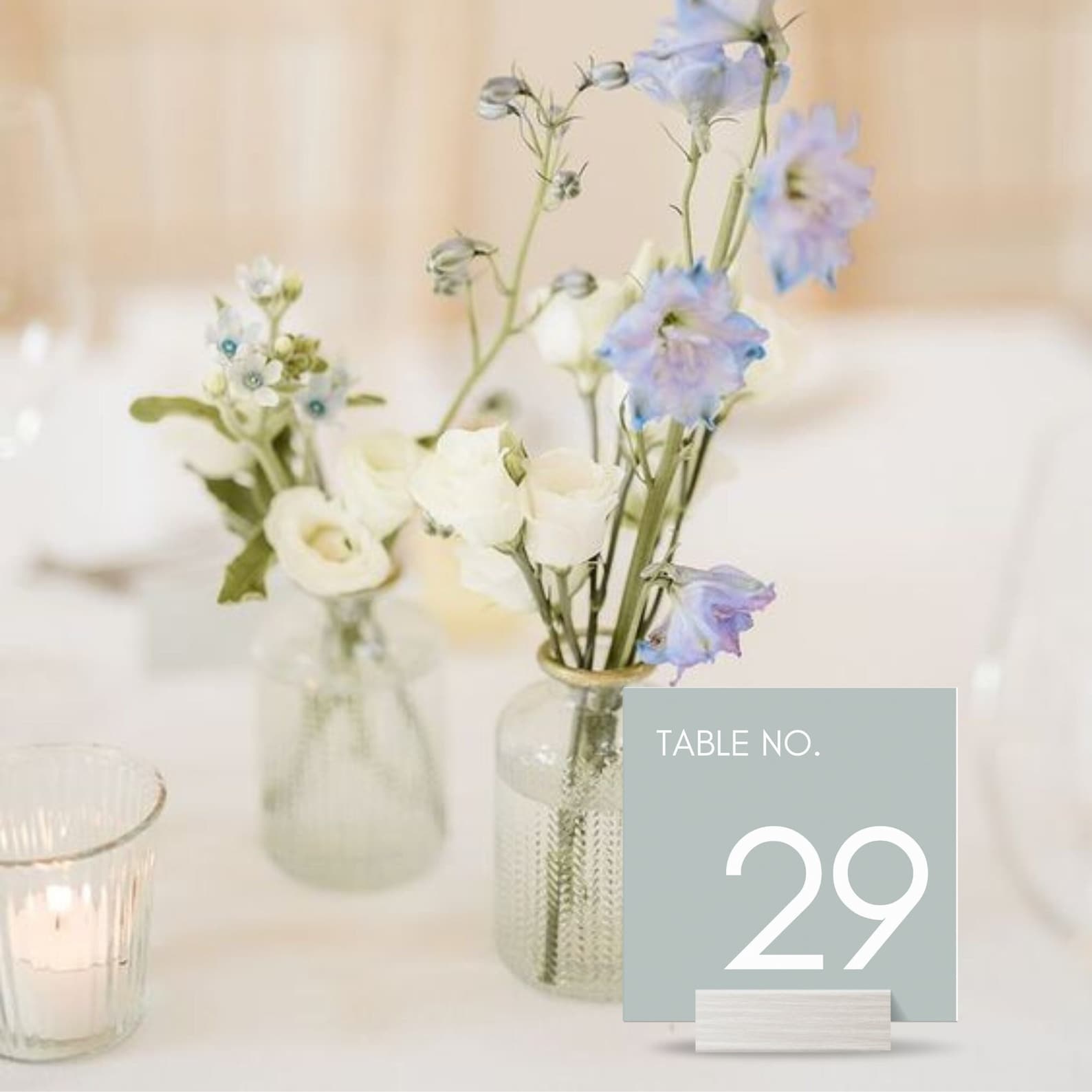 Dusty Blue Simple & Sweet Table Numbers Template | 5x5 Table Numbers ...