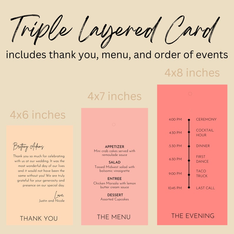 Shades of Pink Thank You, Menu, and Order of Events Canva Template ...