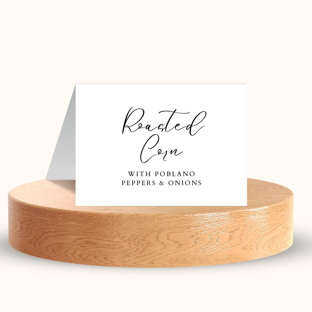 Minimalist Buffet Card Template, Food Label, Modern Wedding Buffet ...