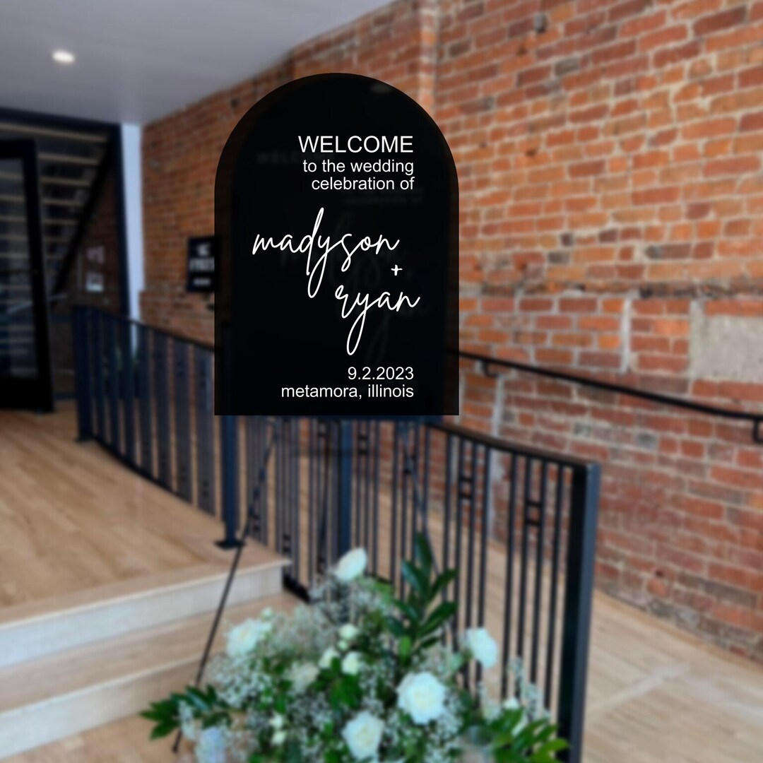 Black & White Arched Modern Welcome Sign | Arched Welcome Sign ...