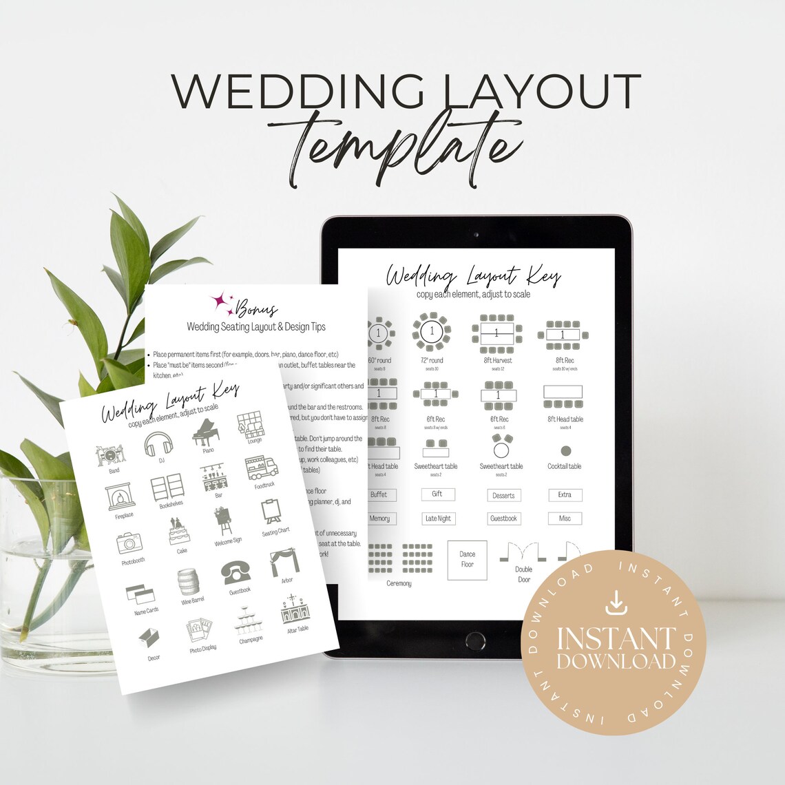 Wedding Room Layout Canva Templates | Wedding Ceremony & Reception ...