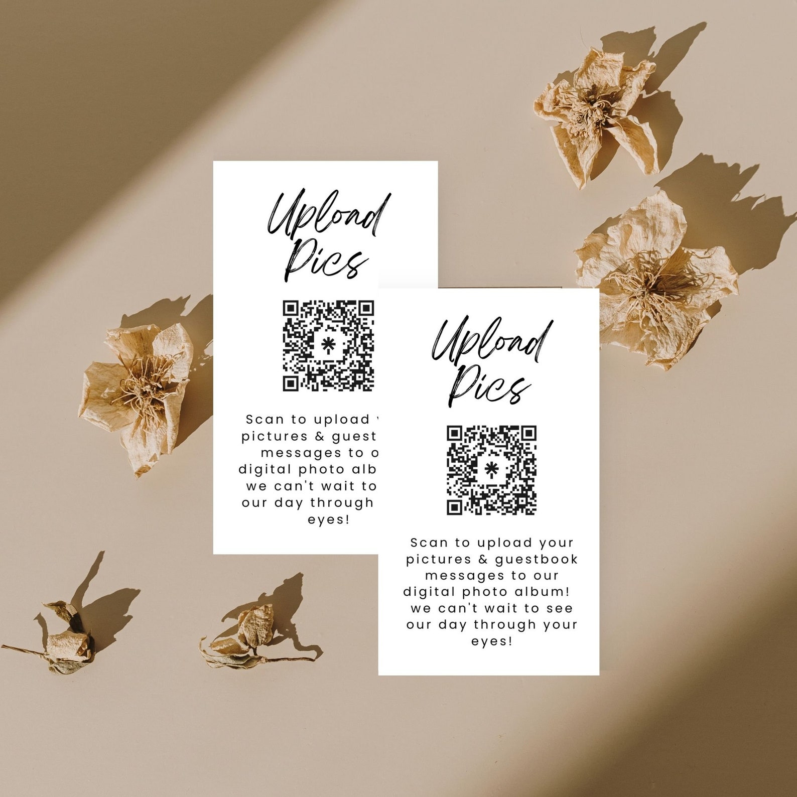 Upload Pics Wedding QR Code Card, Wedding Photo Card, QR Code Wedding ...