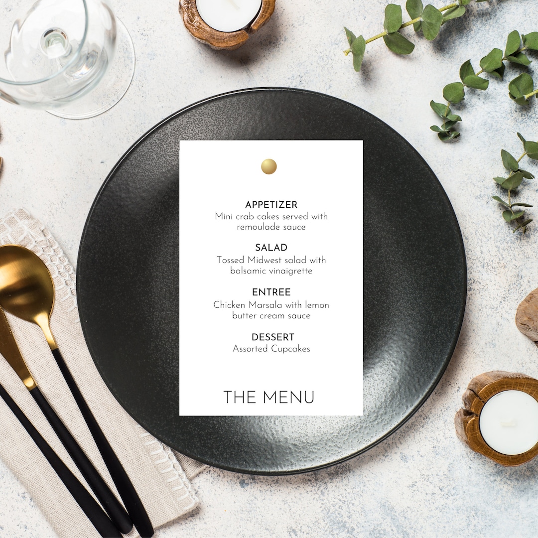 Menu Canva Template | Neutral Minimal Menu Card | 4x6 Card | Canva ...