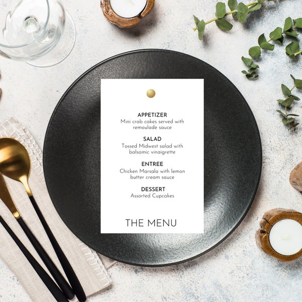 Menu Template for 4x6 Card - Etsy
