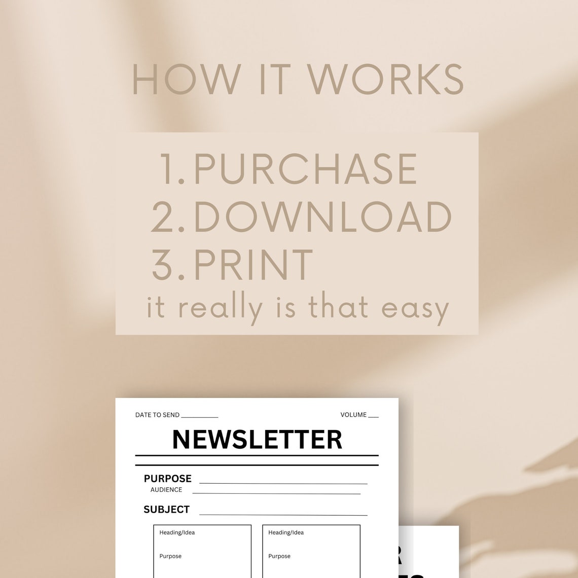 PRINTABLE PDF Newsletter Template Download | Newsletter Planning ...