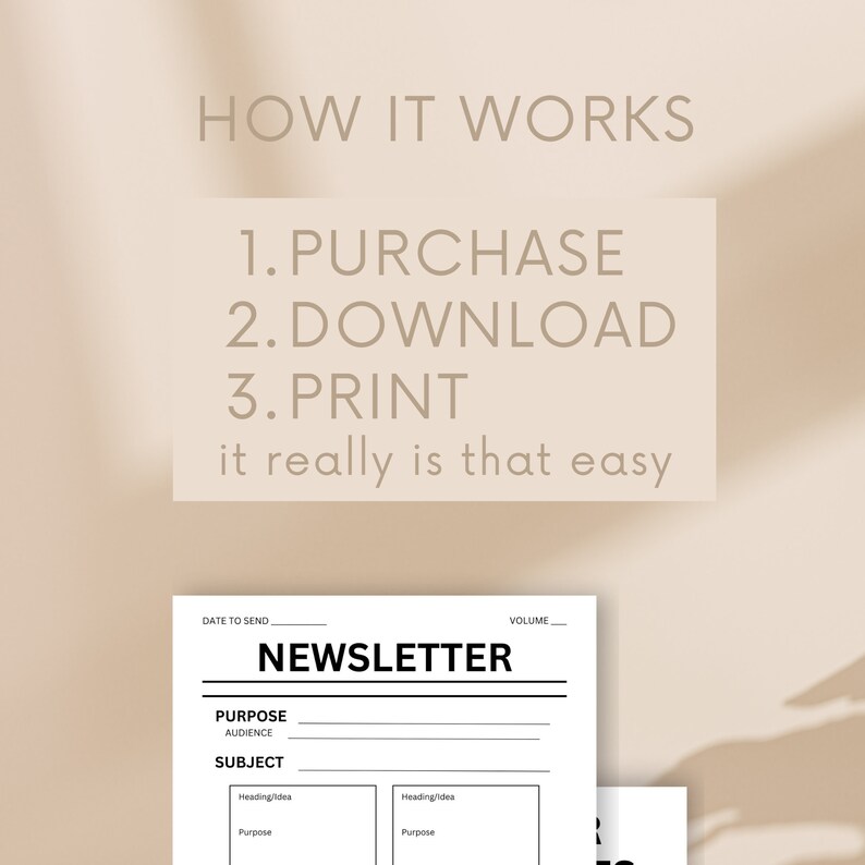 PRINTABLE PDF Newsletter Template Download | Newsletter Planning ...