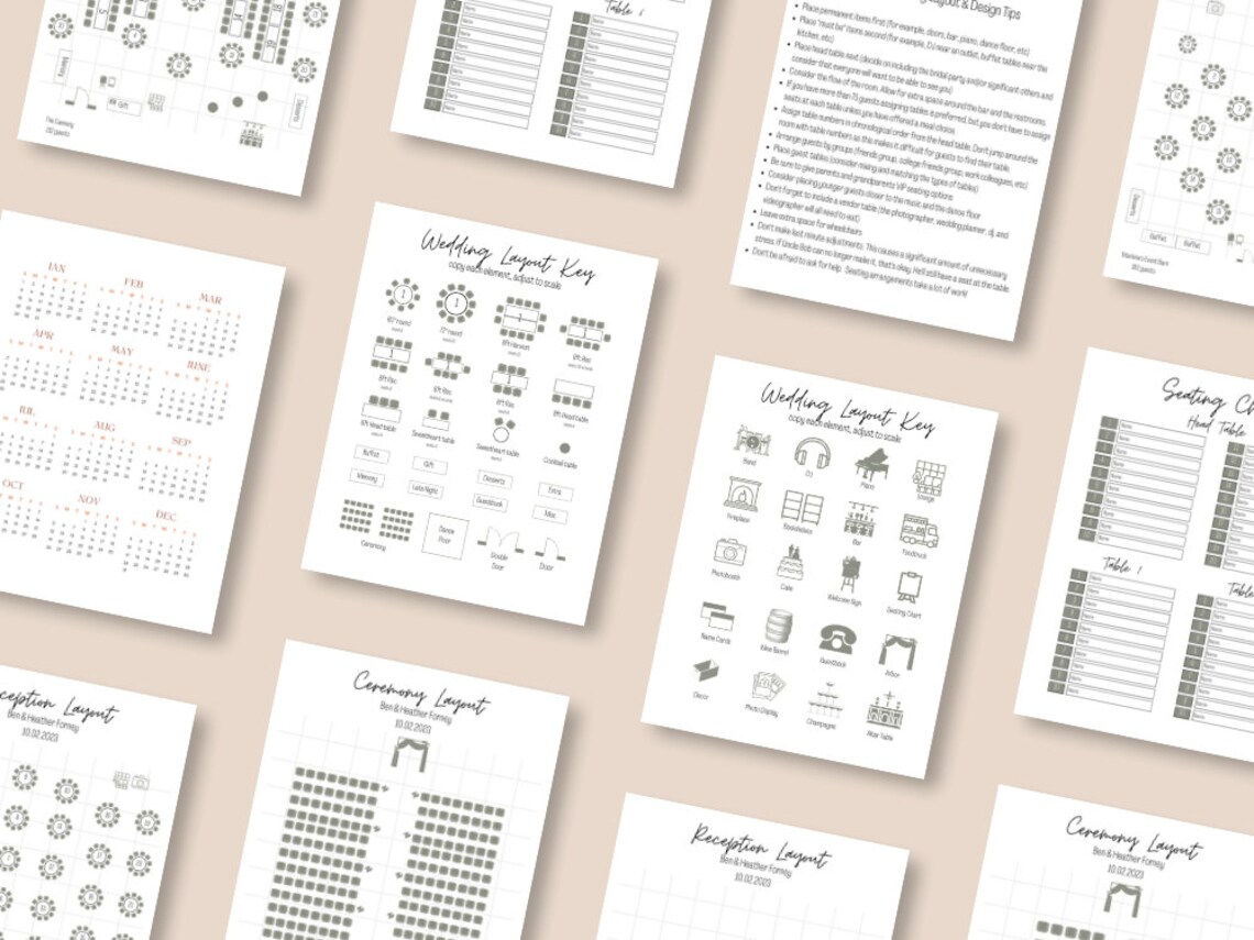 Wedding Room Layout Canva Templates | Wedding Ceremony & Reception ...