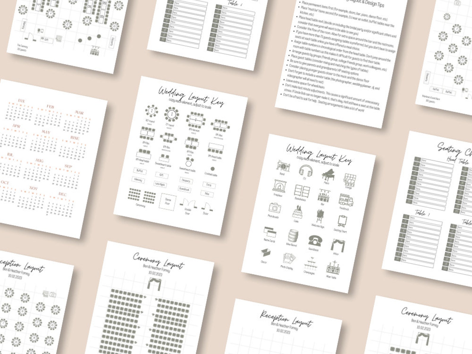 Wedding Room Layout Canva Templates | Wedding Ceremony & Reception ...