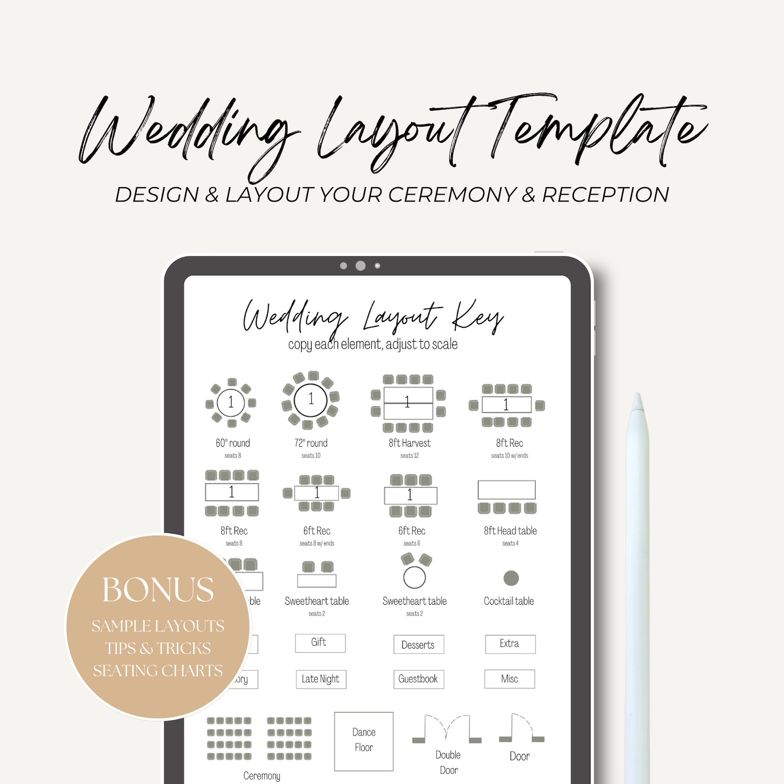 Wedding Room Layout Canva Templates | Wedding Ceremony & Reception ...