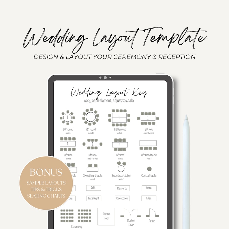 Wedding Room Layout Canva Templates | Wedding Ceremony & Reception ...