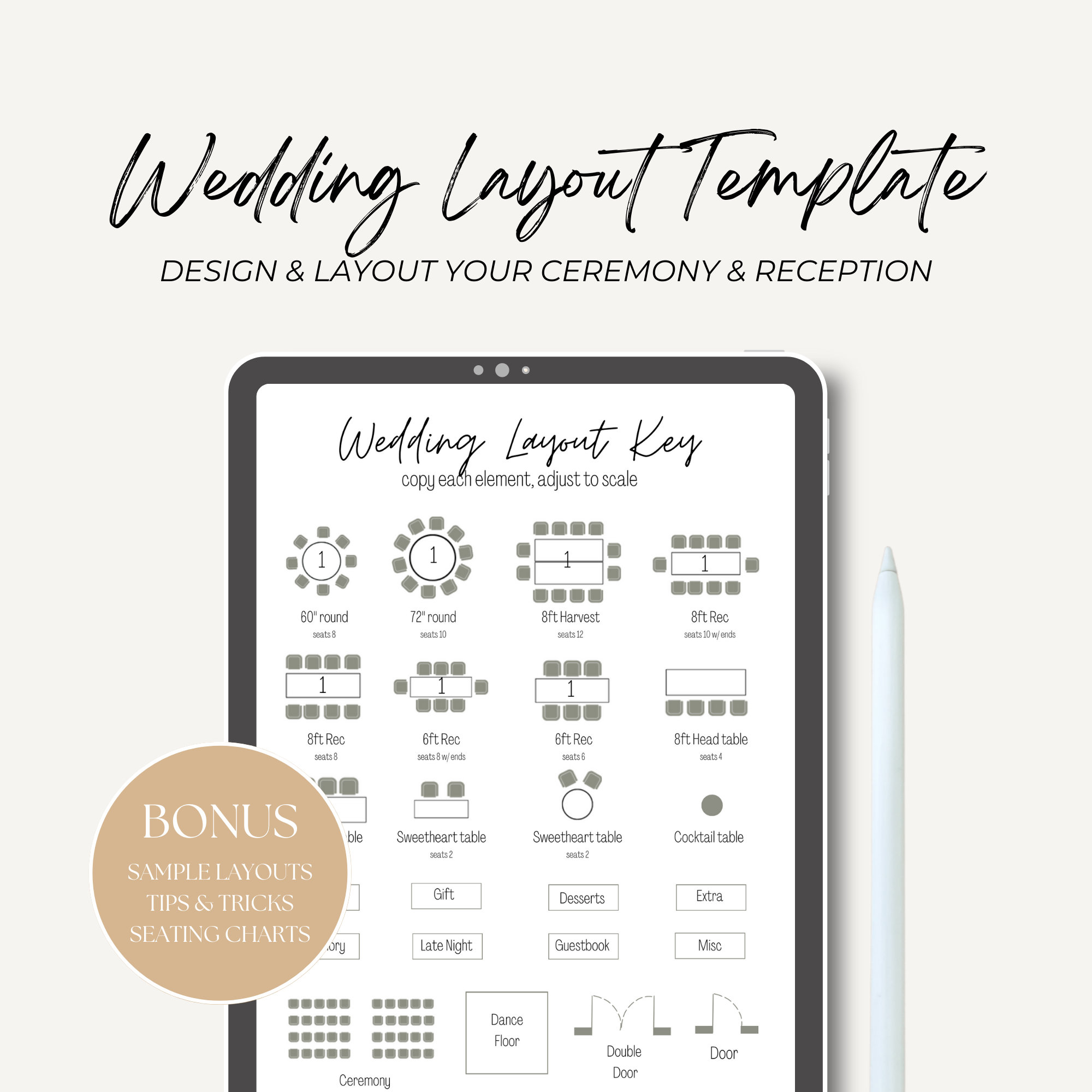 Wedding Room Layout Canva Templates | Wedding Ceremony & Reception ...