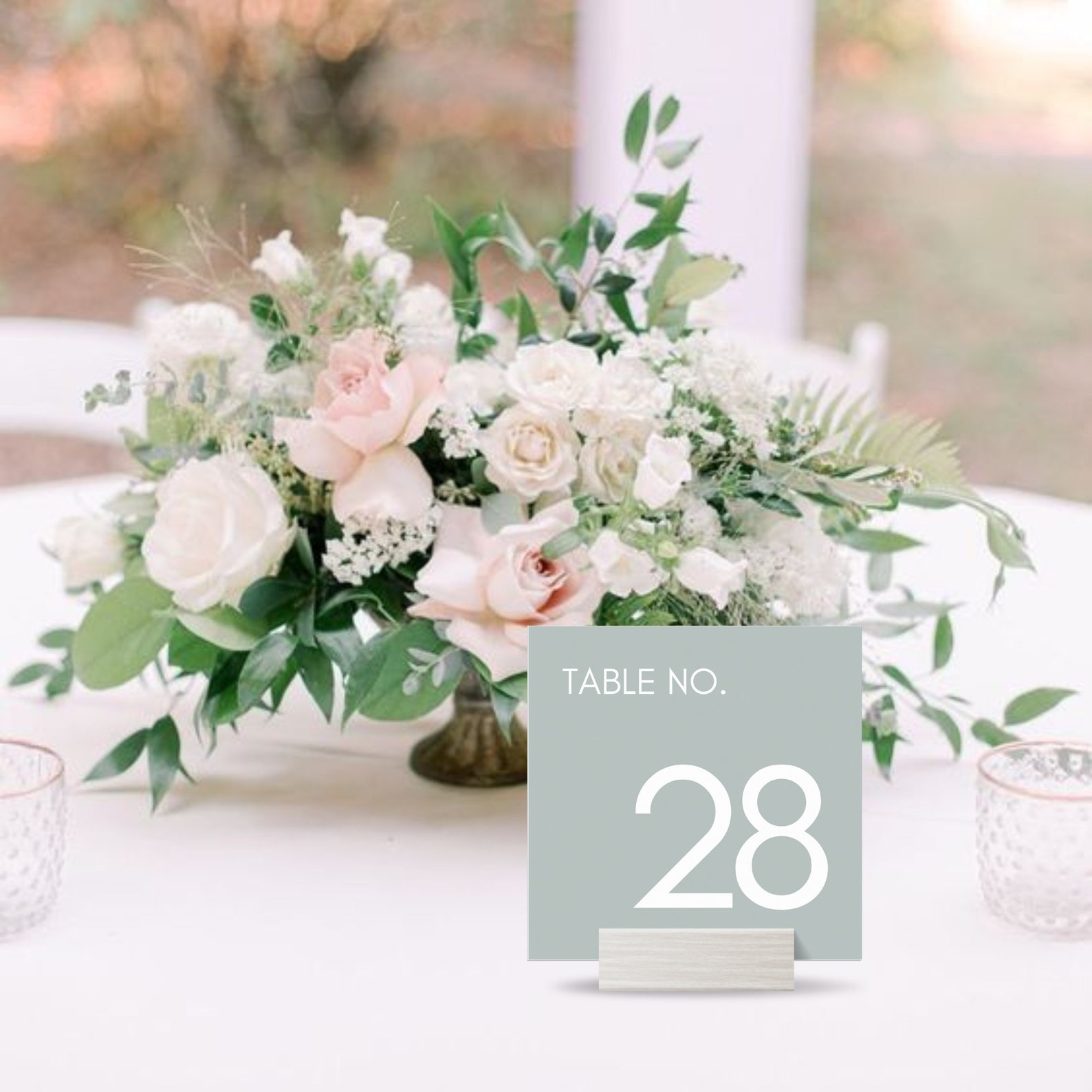 Dusty Blue Simple & Sweet Table Numbers Template | 5x5 Table Numbers ...