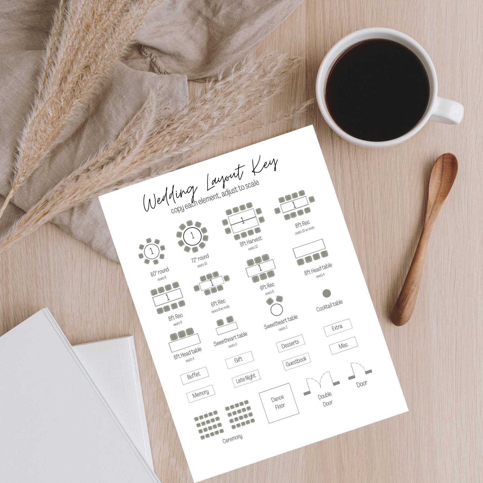 Wedding Room Layout Canva Templates | Wedding Ceremony & Reception ...