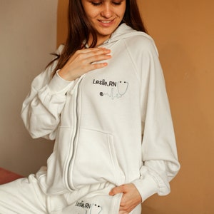 Nurse Stethoscope Jacket, Monogrammed Nurse Full Zippered, Personalized ...