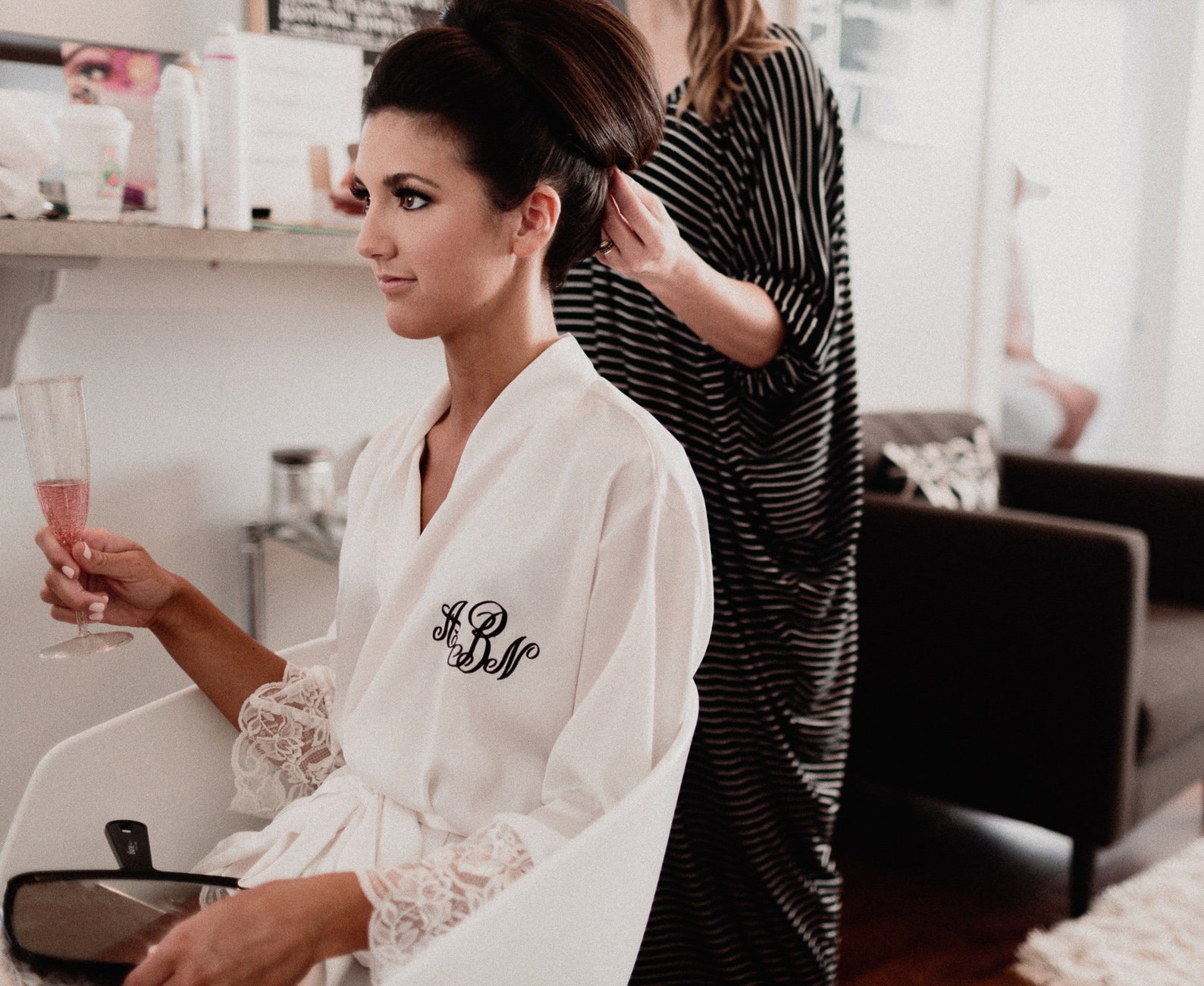 Bridal Robes, Bridesmaid Robes, Custom Embroidered Bridal Party Satin ...