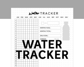 30 Day Hydration Challenge, Water Tracker, Water Diary, - Etsy