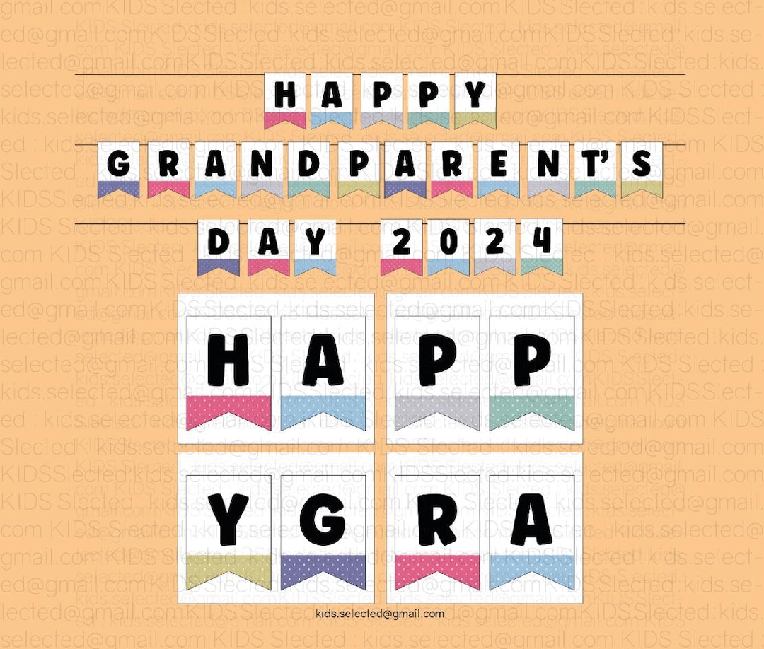 Grandparents Day Bunting Banner Decoration Flag Bulletin Board Pennant ...