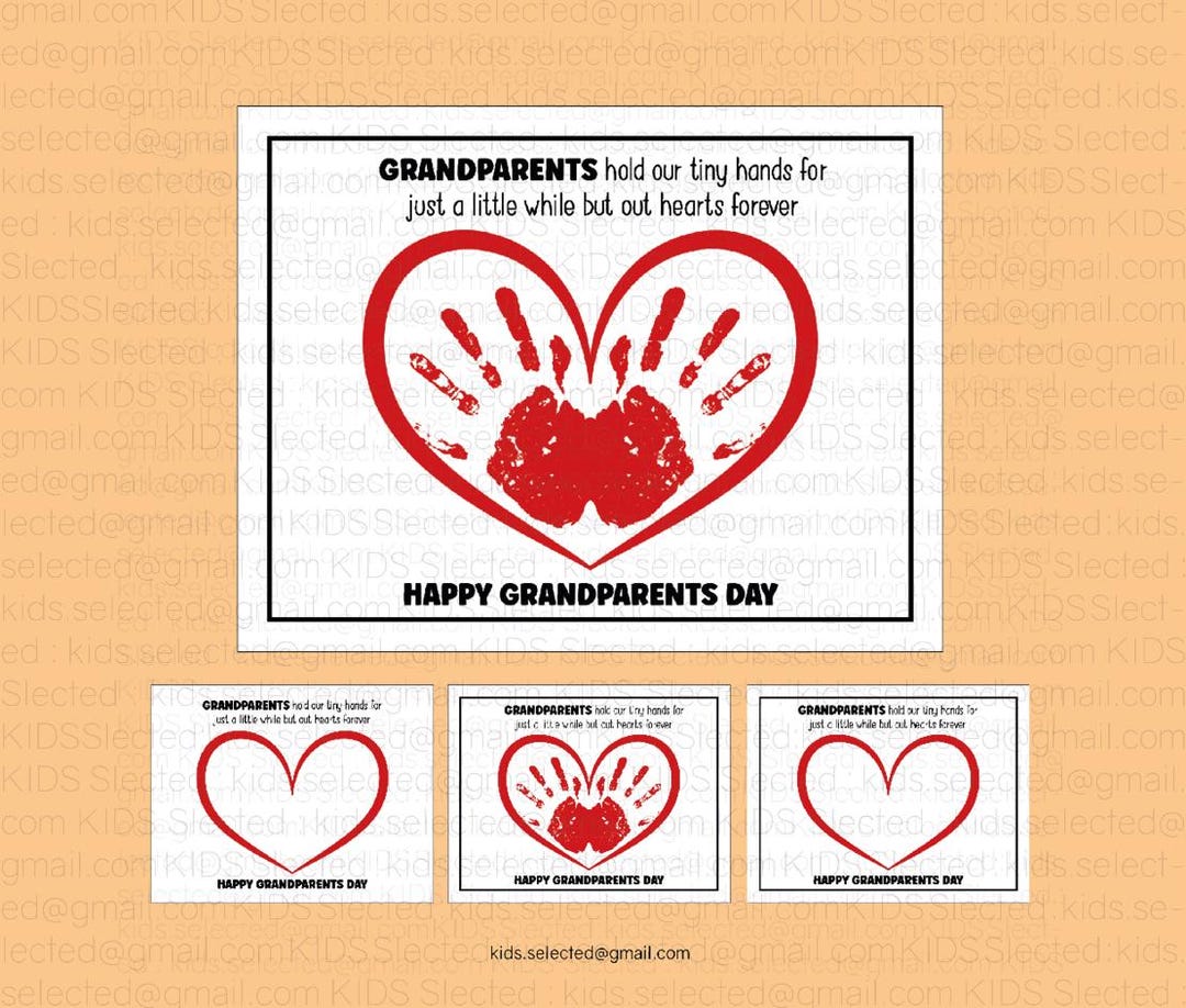 Grandparents Day Craft Handprint Cards Art Keepsake Poem Writing ...