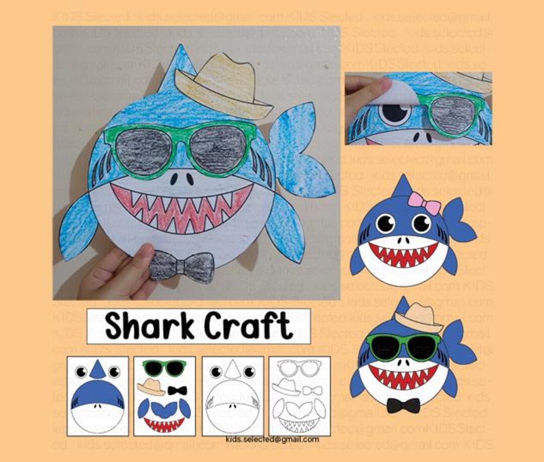 Shark Craft Cut and Paste Ocean Animal Activities Summer Bulletin Board ...