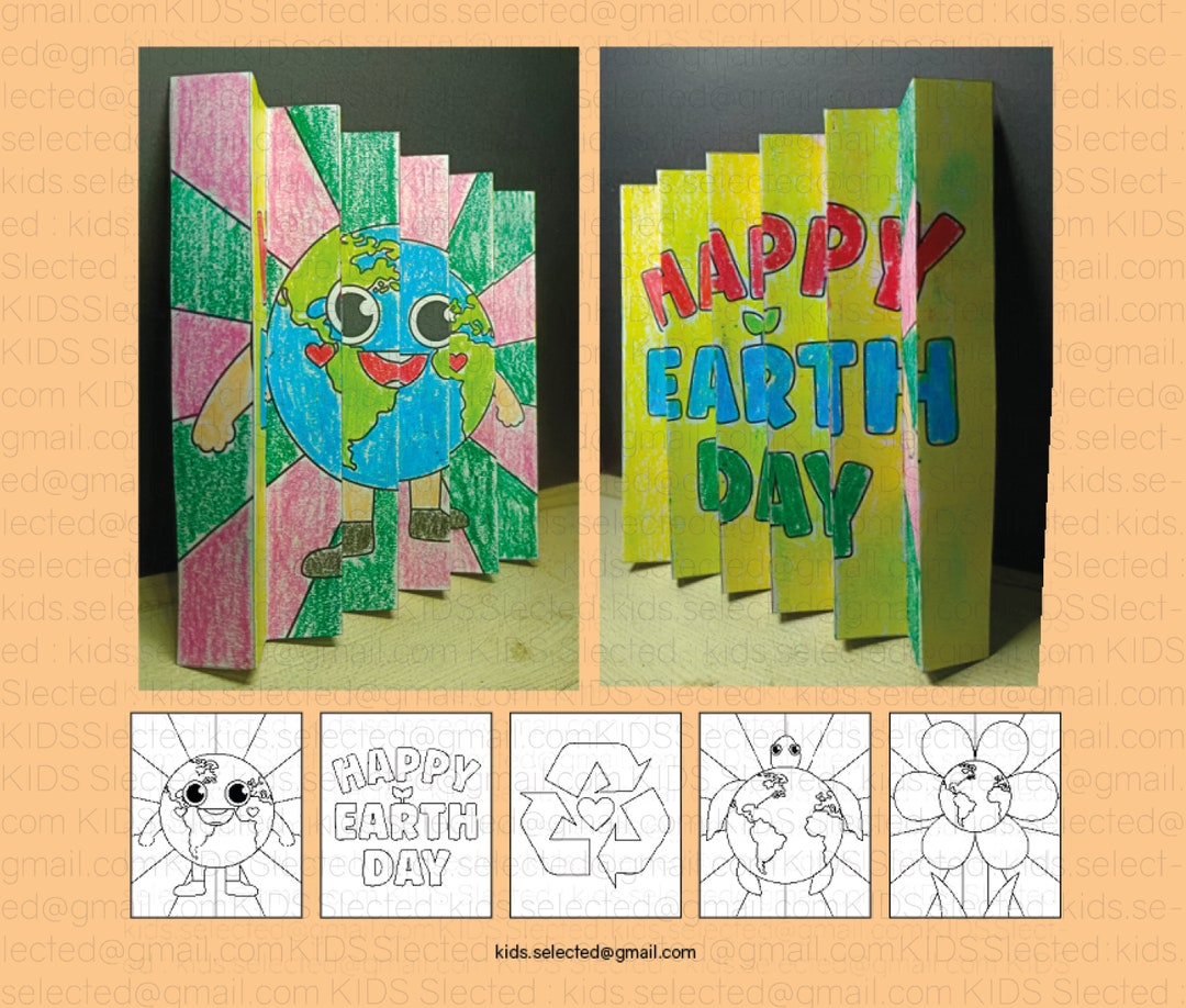 Earth Day Bulletin Board Agamograph Craft 3D Coloring Pages Activities ...
