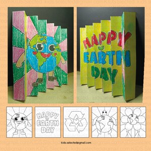 Earth Day Bulletin Board Agamograph Craft 3D Coloring Pages Activities ...