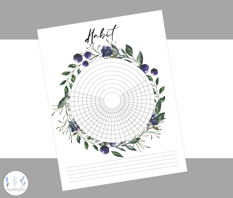 Monthly Habit Tracker Printable Daily Checklist Circle Round Circular ...