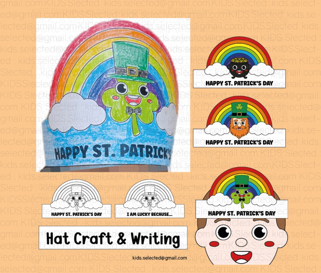 St Patricks Day Hat Craft Shamrock Headband Leprechaun Crown Pot of ...