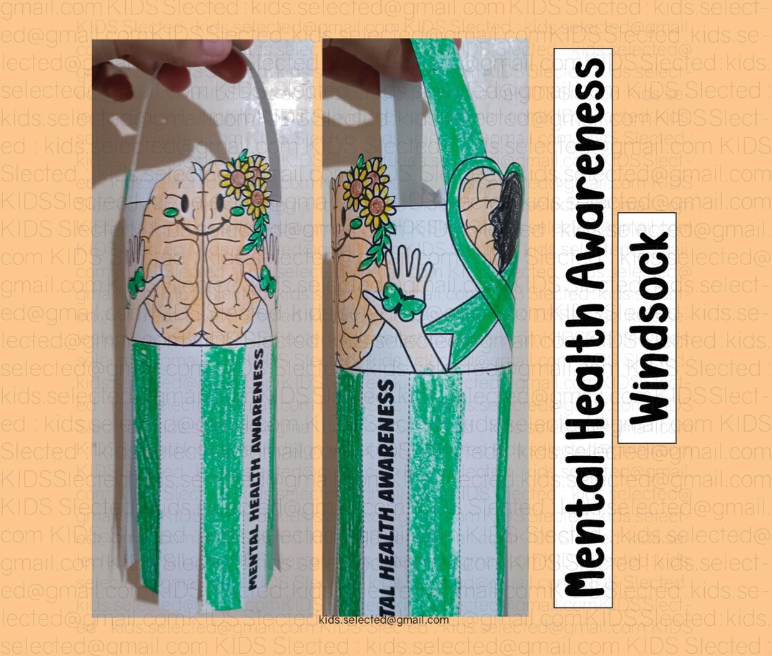 Mental Health Awareness Month Craft Windsock Template Bulletin Board ...