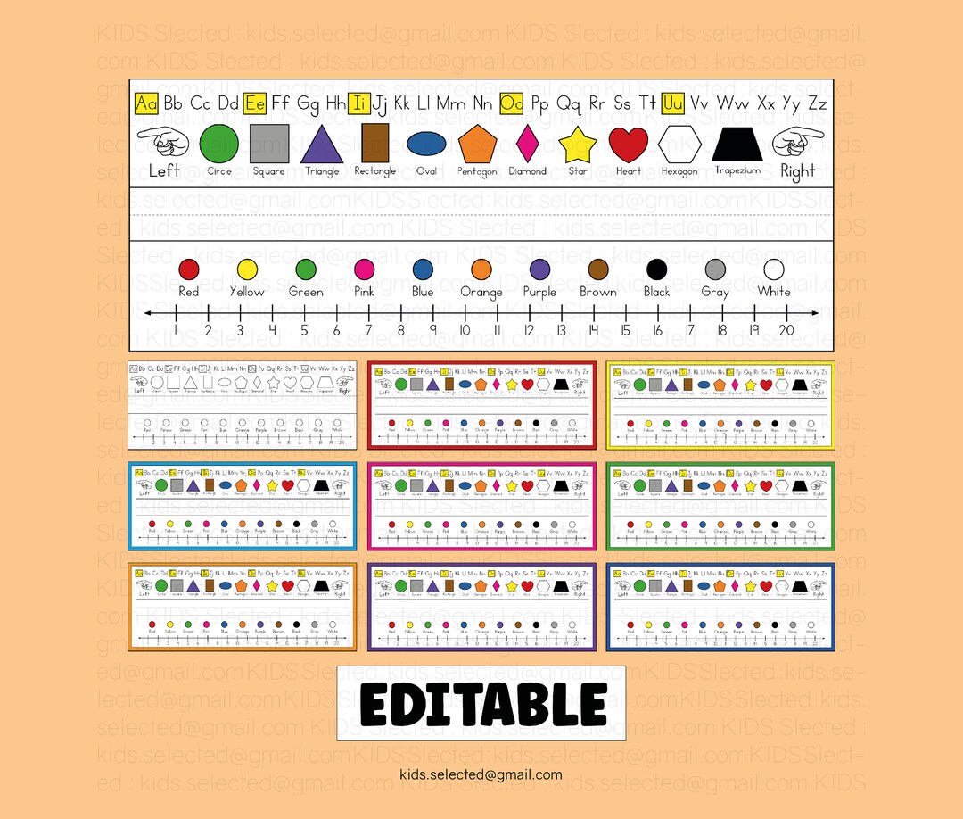 Editable Name Plates for Kids Printable Student Desk Name Tags Label ...