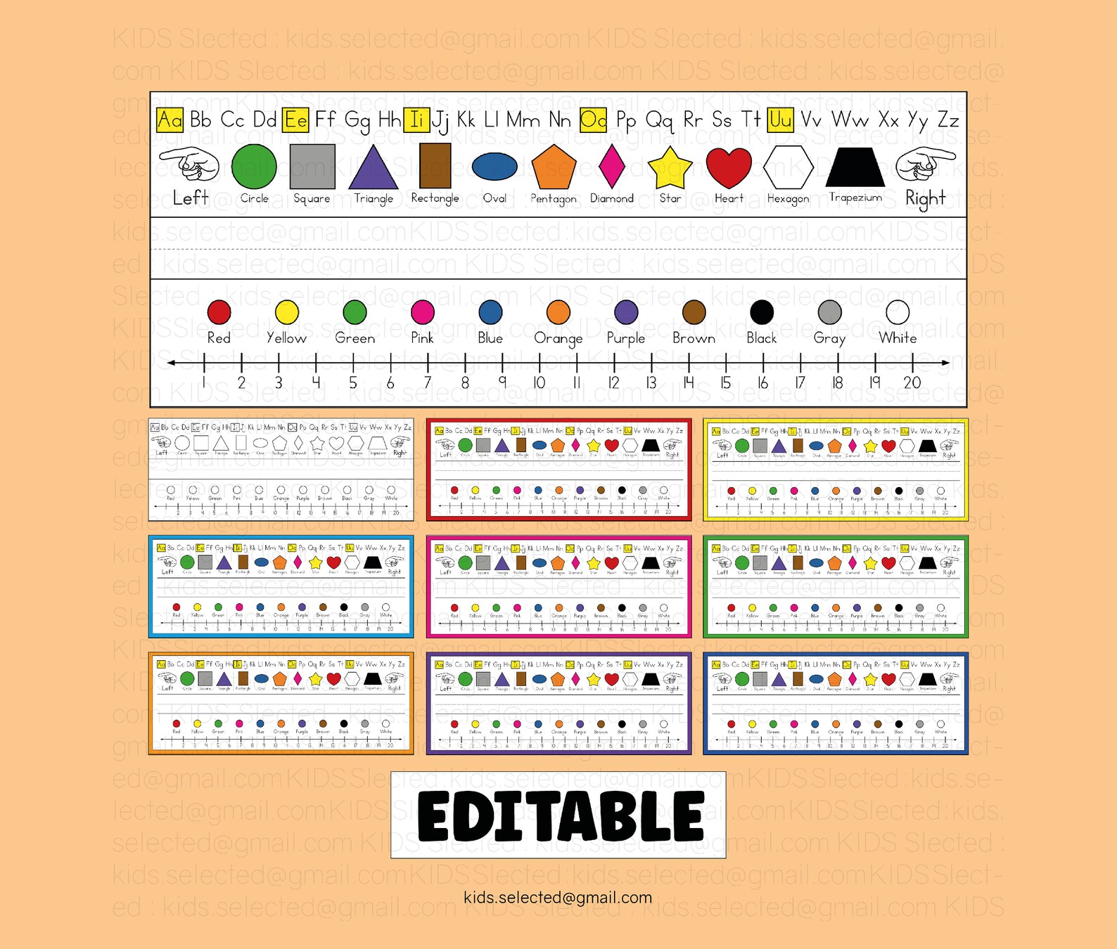 Editable Name Plates for Kids Printable Student Desk Name Tags Label ...