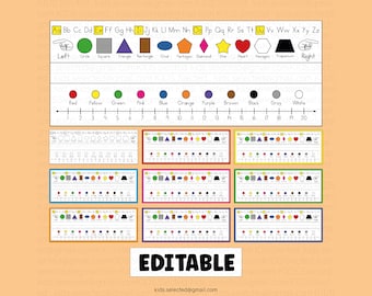 Editable Name Plates for Kids Rainbow Crayon Printable Student Desk ...