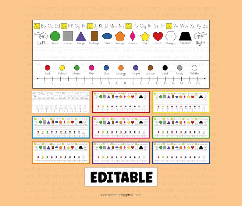 Editable Name Plates for Kids Printable Student Desk Name Tags Label ...