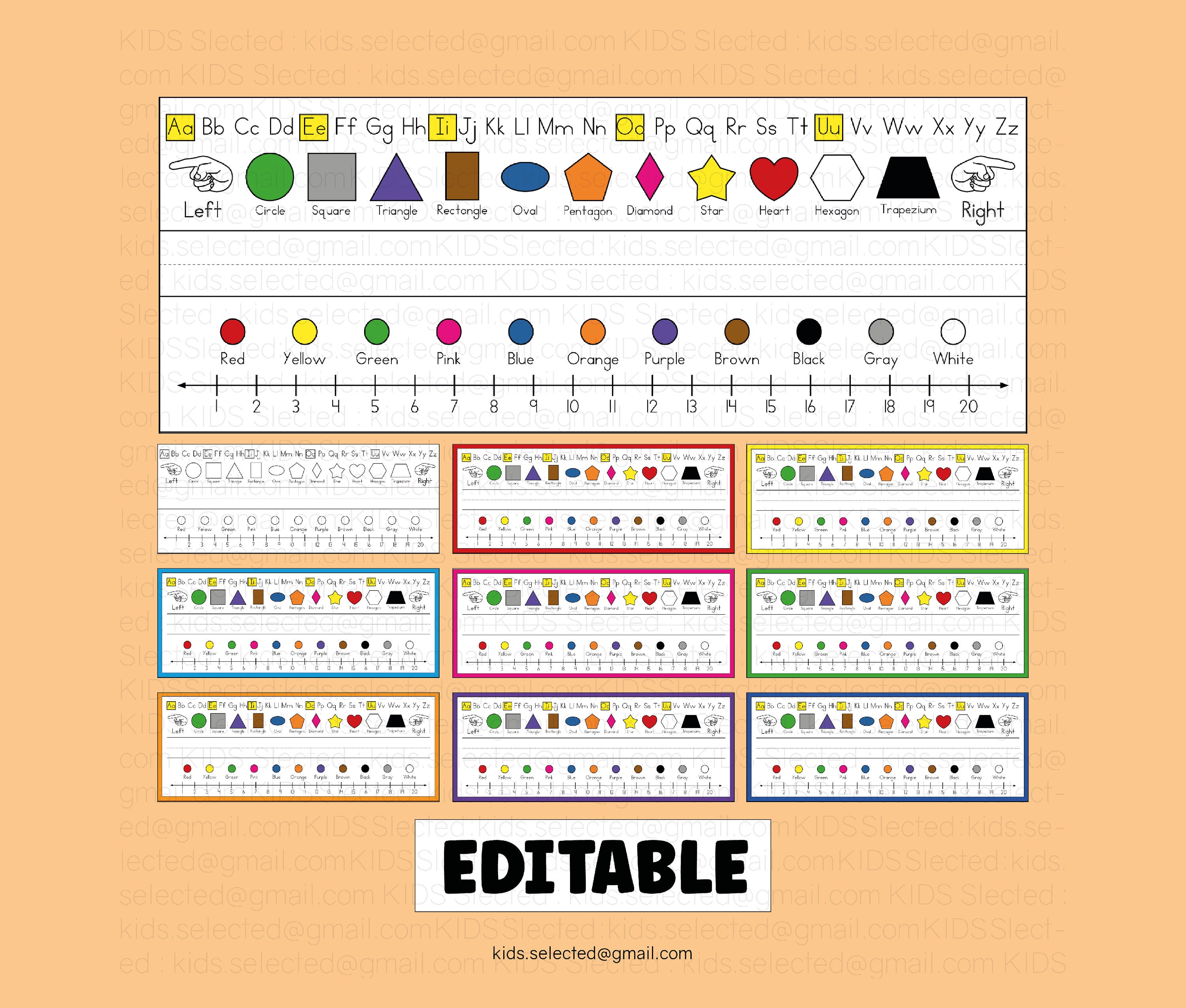 Editable Name Plates for Kids Printable Student Desk Name Tags Label ...