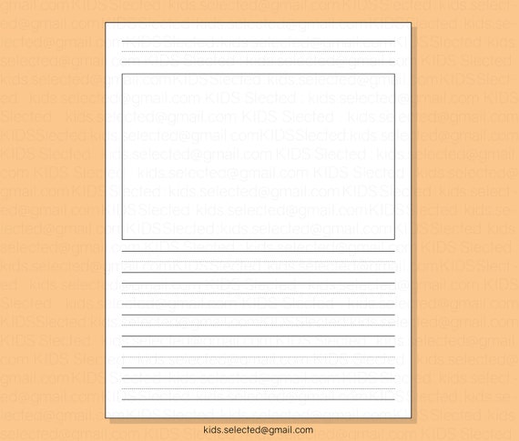 Lined Writing Paper With Picture Box